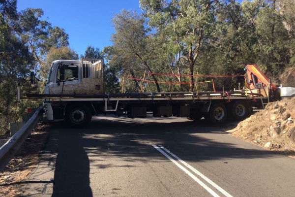 Michael Corboy: Truck stuck in Galston Gorge