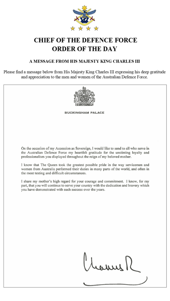 REVEALED | King Charles III's letter to Australian troops