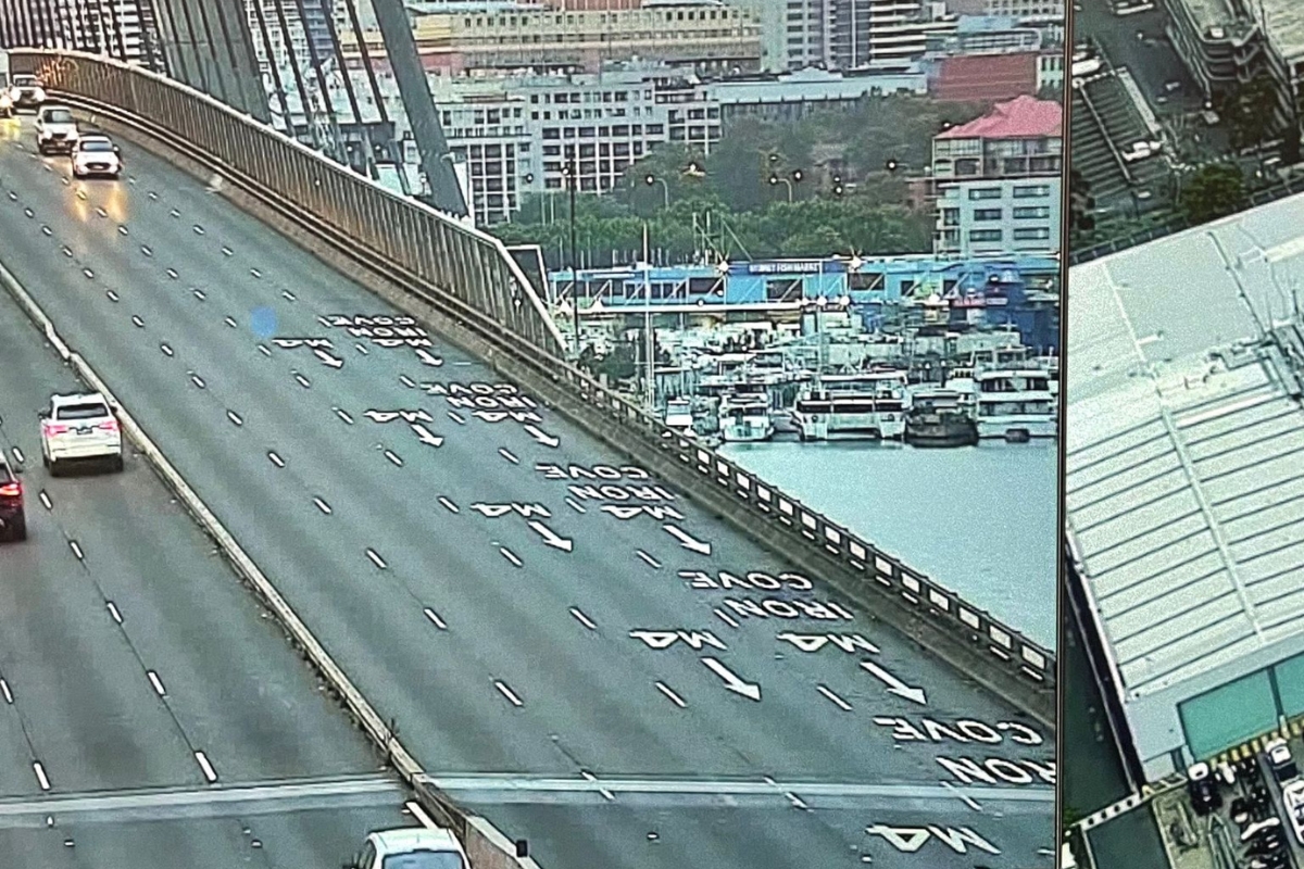 NEW MARKINGS - Clearer signage at entry to Rozelle interchange