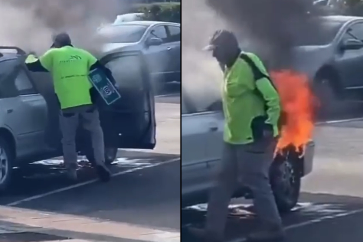 'New VB ad' - Man loads beer into burning car